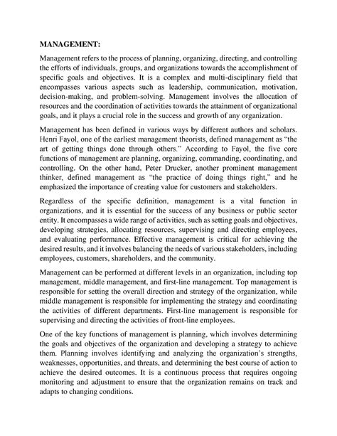 Fundamental Of Management Unit 1 Notes Part 1 Management Management