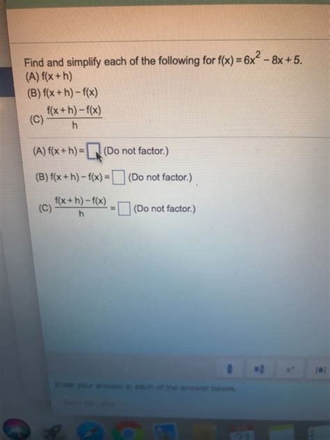 Solved Find And Simplify Each Of The Following For Fx 6x