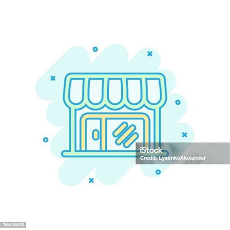 만화 스타일의 식료품 점 아이콘입니다 흰색 고립 된 배경에 건물 벡터 만화 그림을 쇼핑 시장 부티크 비즈니스 개념 스플래시 효과 0명에 대한 스톡 벡터 아트 및 기타 이미지