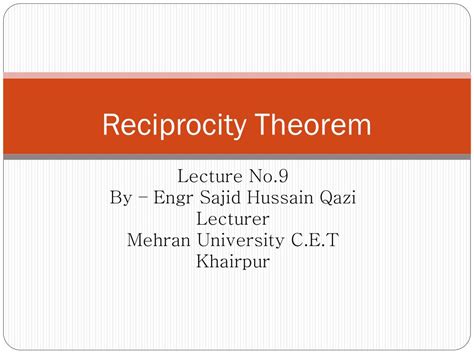 Ppt Reciprocity Theorem Powerpoint Presentation Free Download Id 2737162