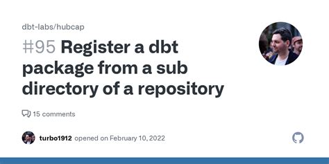register a dbt package from a sub directory of a repository · issue 95 · dbt labs hubcap · github