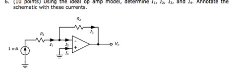 solved using the ideal op amp model determine i1 i2 i3