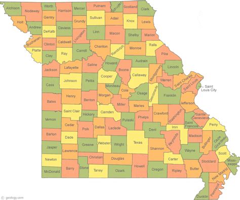 Printable Missouri County Map