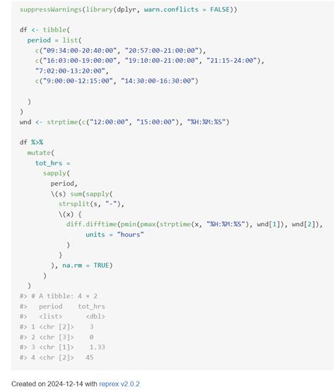 r find total length of time in multiple values of a dataset that