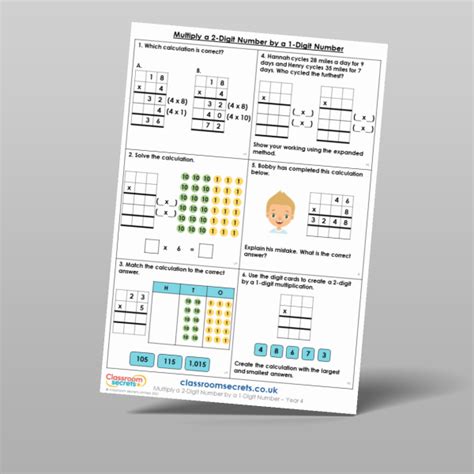 Year Multiply A Digit Number By A Digit Number Mixed Activity Resource Classroom Secrets