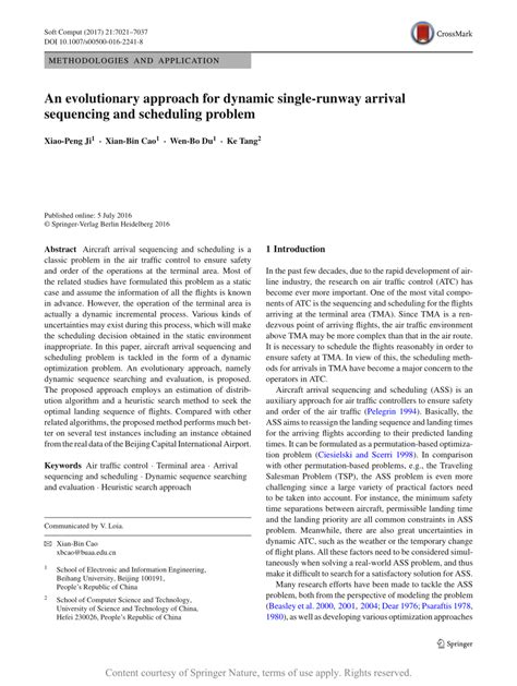 an evolutionary approach for dynamic single runway arrival sequencing and scheduling problem