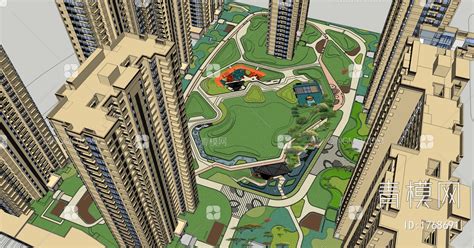 【小区景观su模型】 现代su80lumion有小区景观su模型下载 Id1768691 免费su模型库 青模su模型网