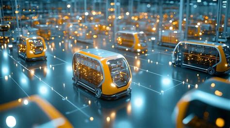 Autonomous Vehicles Loading And Unloading In A Warehouse Premium Ai