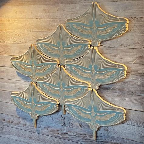 Heron Nested Panels 17x12 In Blue Gold Now Accepting Orders