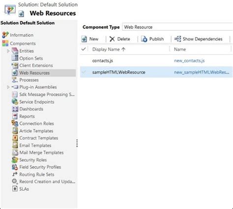 Microsoft Dynamics CRM Web Resources