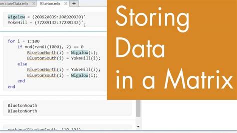Matlab Basics Video Storing Data In A Matrix From A Loop Stuarts