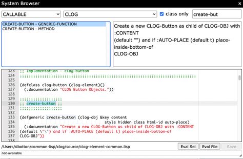 Clog System Browser Browse Edit Eval Etc R Common Lisp