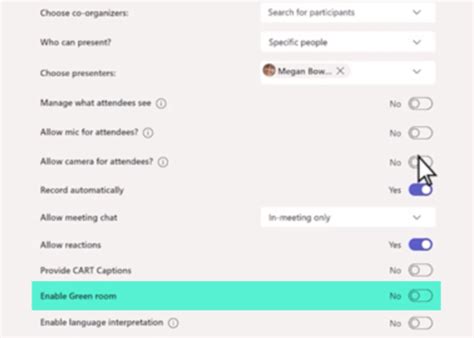 How To Enable Green Room In Teams Meeting