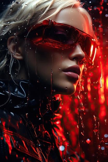 A Woman Wearing Sunglasses And Raindrops Premium Ai Generated Image