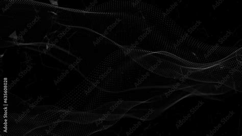 Abstract Waving Particle Technology Big Data Background Design Wave Moving Dots Flow Particles