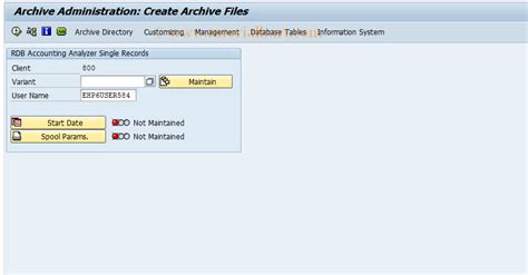 AARDB SAP Tcode RDB Archive Single Records