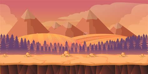 Forest Game Background 2d Application Stock Vector Illustration Of