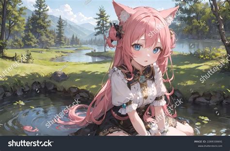 Anime Cat Girl With Pink Hair