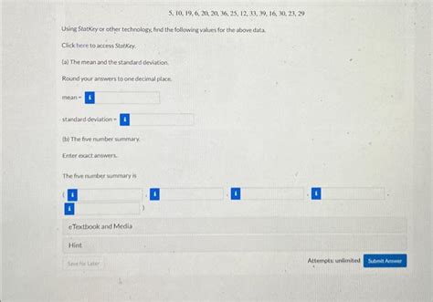 solved using statkey or other technology find the following