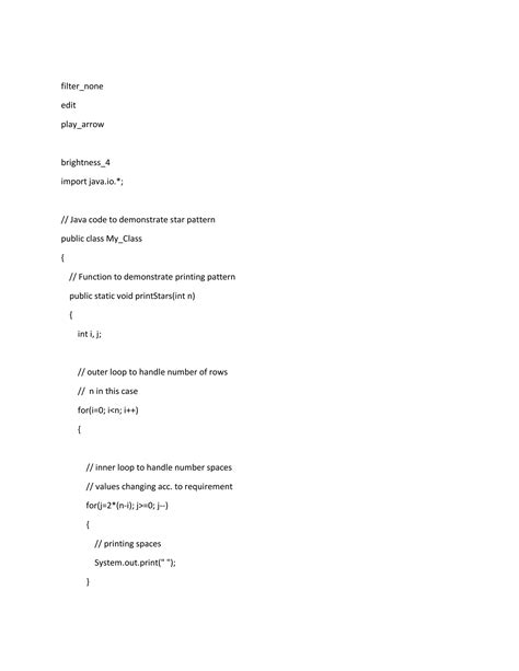 print star pattern in java and print triangle of stars in java pdf