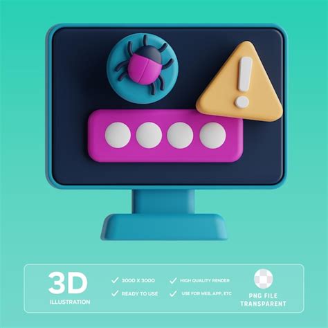 Premium Psd Psd Warning Password 3d Illustration