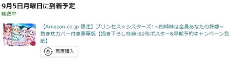 青春ないないマン On Twitter 昨日の夕方に注文したプリンセスシスターズ ~四姉妹は全員あなたの許嫁~ 抱き枕カバー付き豪華版