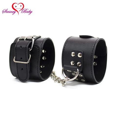 Black Easy Connect Villlus Handcuffs Restraints Sex Bondage Ankle Cuffs Bondage Erotic Slave