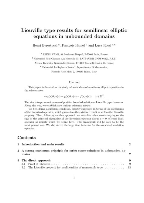 Pdf Liouville Type Results For Semilinear Elliptic Equations In