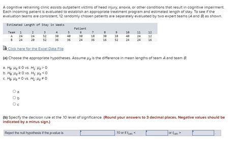 Solved A Cognitive Retraining Clinic Assists Outpatient