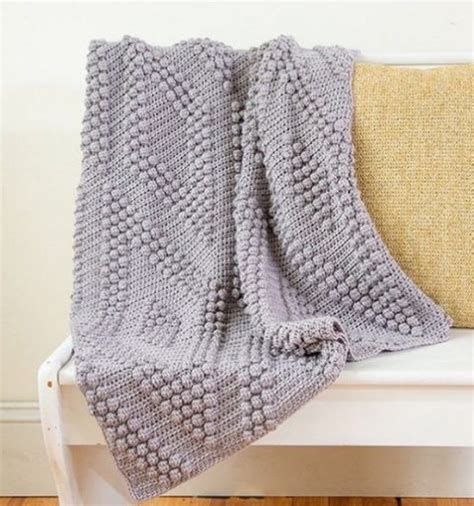 Классный узор для пледа крючком шишечки