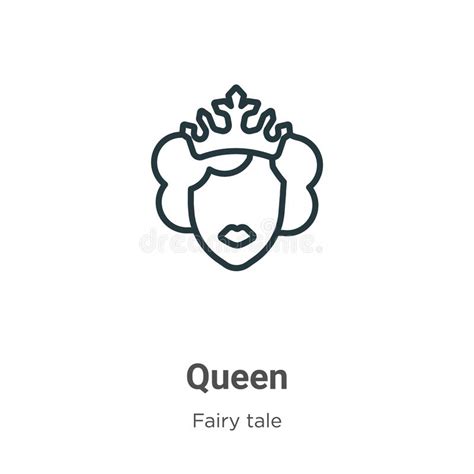 Queen Outline Vector Icon Thin Line Black Queen Icon Flat Vector