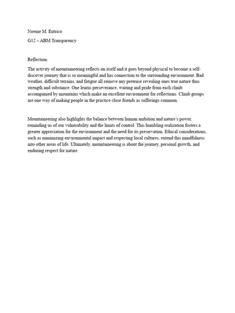 Pe Reflection Pdf Self Improvement Wellness