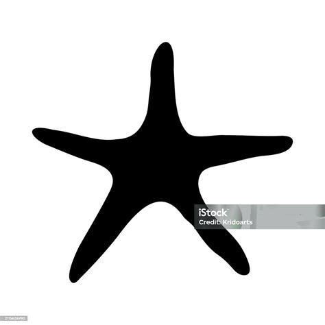 불가사리 벡터 실루엣 그림 평면도입니다 바다 별의 손으로 그린 스케치입니다 조개껍데기의 해저 그림입니다 아이콘 로고 해산물 가게 메뉴에 대한 고립된 디자인 요소 검은색에