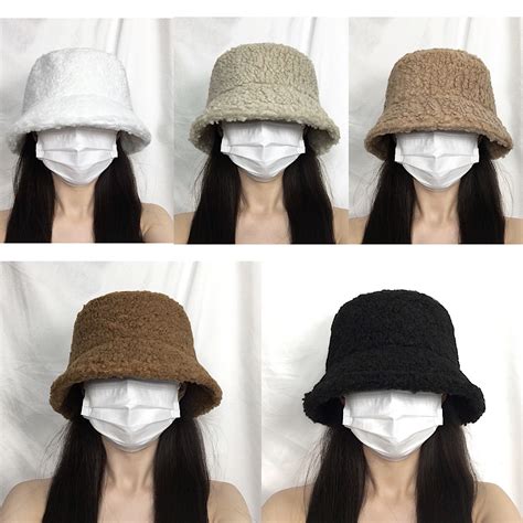 5컬러소두핏 빅 뽀글이 양털 벙거지 얼굴소멸 대두커버 가을 겨울 데일리 버킷햇 여자 쌍수 코수술 성형수술 빅사이즈 캠핑 등산 모자