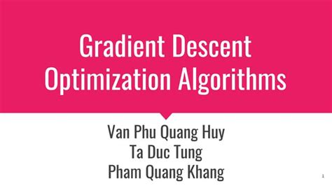 Overview On Optimization Algorithms In Deep Learning Ppt