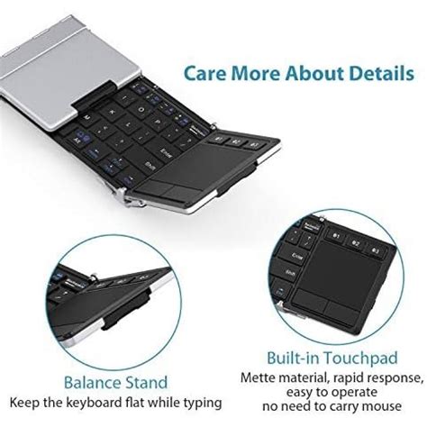 Foldable Keyboard Bluetooth IClever BK08 Folding Keyboard With Touchpad BS Electronics LLC