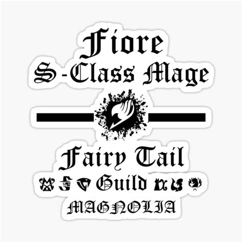 S Class Mage Fairy Tail Shirt Sticker By Memedus Redbubble
