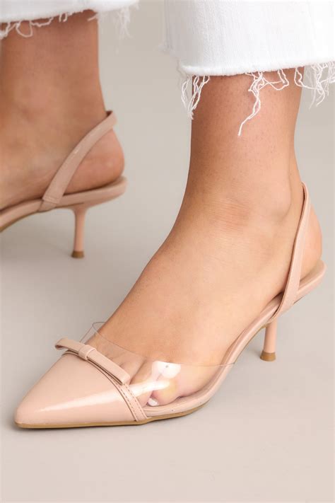 Beige Slingback Kitten Heels All Heels Red Dress