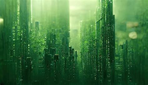 Premium Ai Image Green Matrix Background Ai Generated