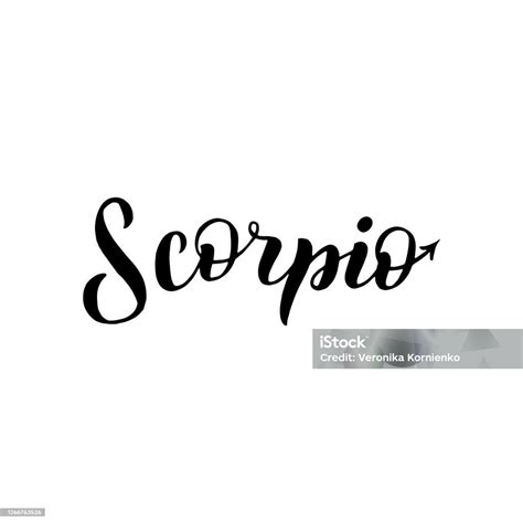 전갈 자리 조디악 글꼴 문자 필기 검정 색 타이포그래피 텍스트입니다 점성술 사인 카드 격리 된 디자인 벡터 Eps 10 0명에 대한 스톡 벡터 아트 및 기타 이미지 Istock