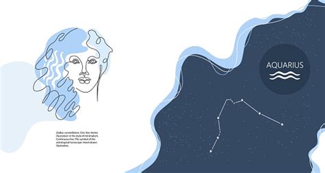 조디악 배경입니다 별자리 물병자리입니다 수평 배너 한 줄 과학에 대한 스톡 벡터 아트 및 기타 이미지 과학 남자 단일 이미지 Istock