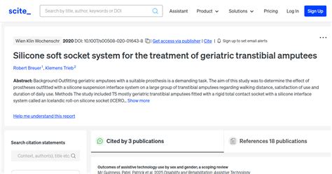 Silicone Soft Socket System For The Treatment Of Geriatric Transtibial