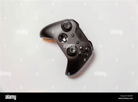 Black Joystick Gamepad Game Console Isolated On White Background Computer Gaming Technology