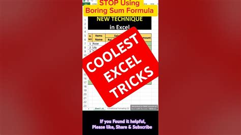 I Found The Coolest Excel Tricks Excel Sum Formula Tricks Exceltips Education Exceltricks