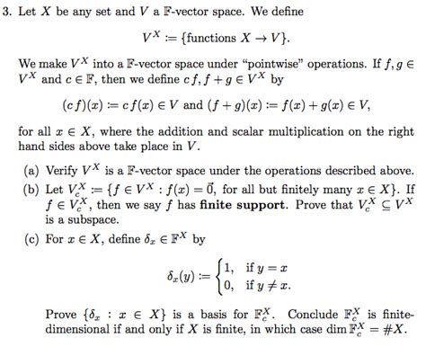 Solved 3 Let X Be Any Set And V A F Vector Space We Define