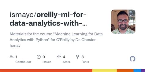 Github Ismaycoreilly Ml For Data Analytics With Python Materials