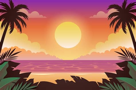 Beach Sunset Images Clip Art