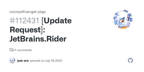 [update request] jetbrains rider · issue 112431 · microsoft winget