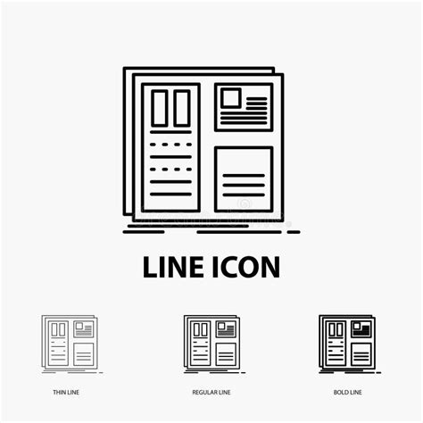 Design Grid Interface Layout Ui Icon In Thin Regular And Bold Line Style Vector