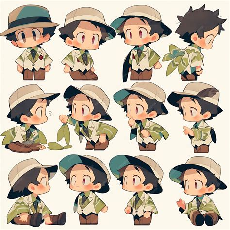 Premium Photo Sticker Of Male Grasshopper Chibi Kawaii African Safari